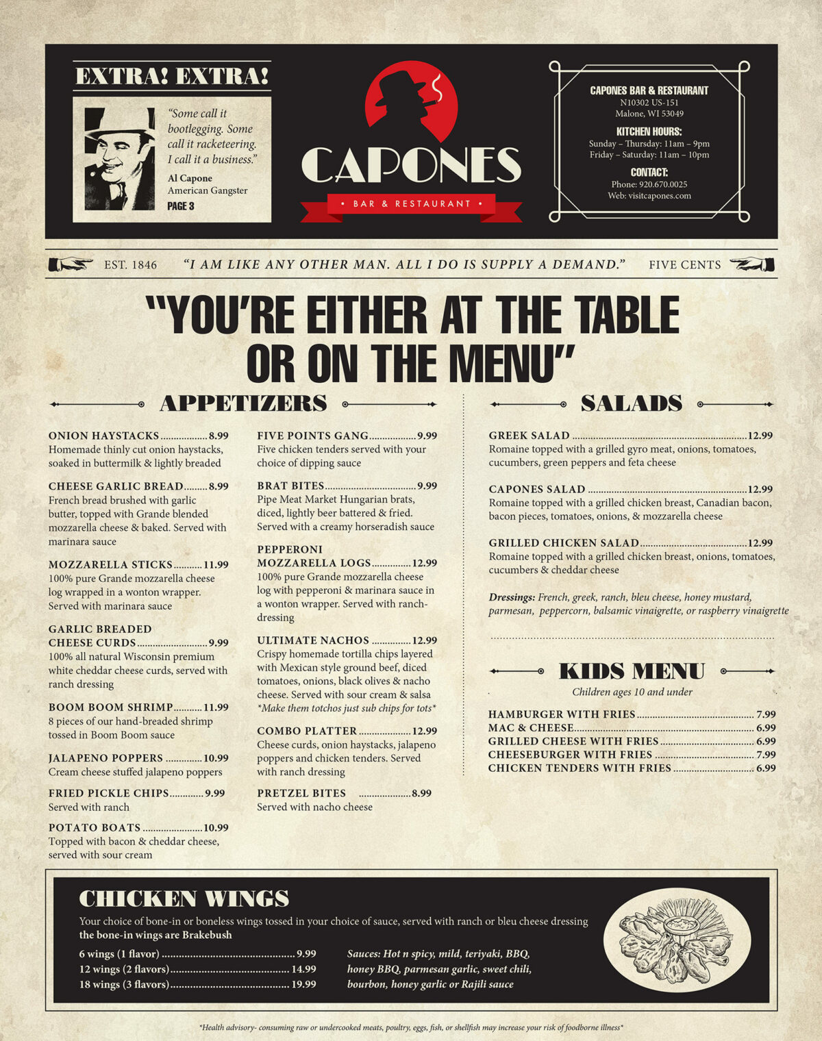 Menu – Capones